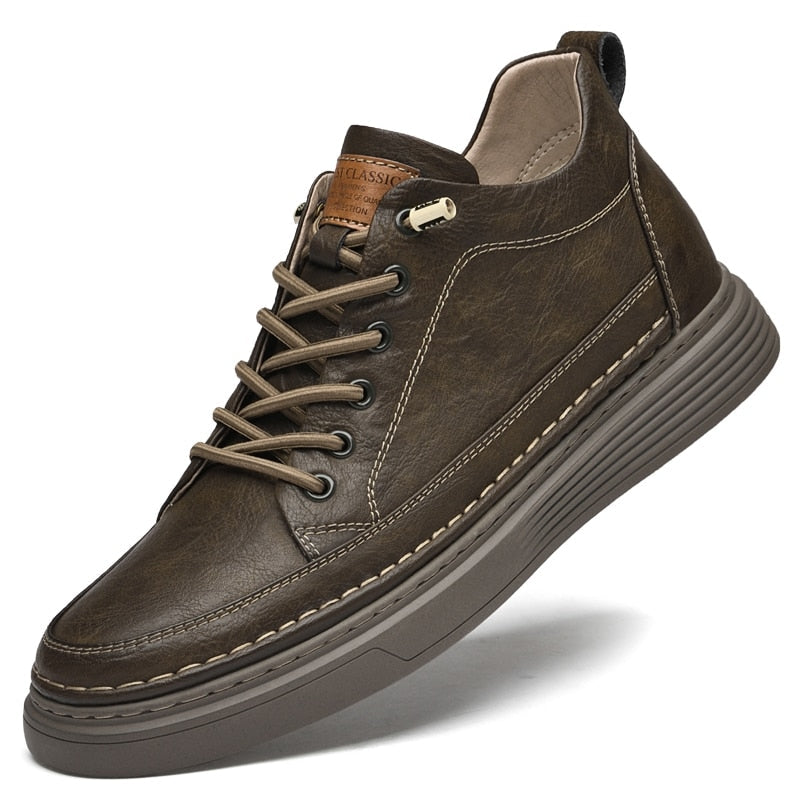 Elevator Platform 6cm Height Boost Genuine Leather Tall Shoes – Keep ...