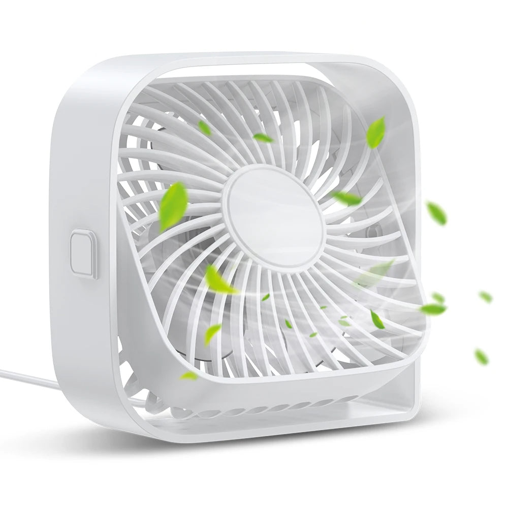 Desk Mini Cooling Fan Quiet USB Three-Speed 360° Adjustable Wind Flow ...