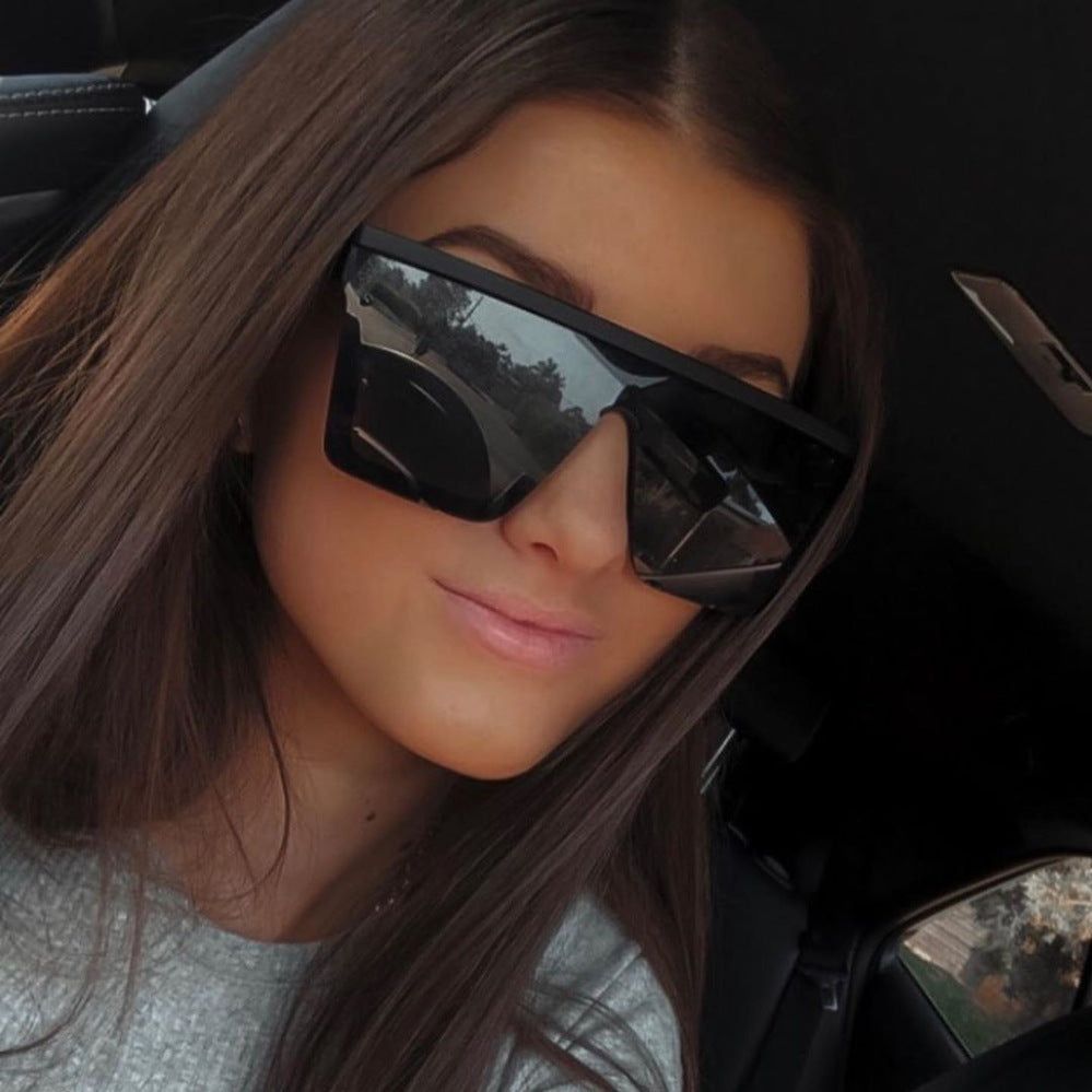 Oversized Big-Frame Flat-Top Large Unisex Sunglasses – Keep Melbourne ...